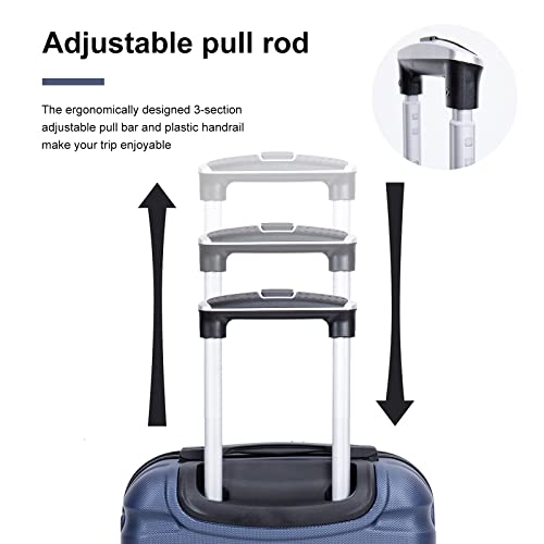 Travelhouse Luggage Sets, Expandable Hardside Suitcases 24in/28in, Carry on 20in,3 Piece Set Travel Luggages Clearance with Double Spinner Wheels TSA Lock Lightweight (Blue)