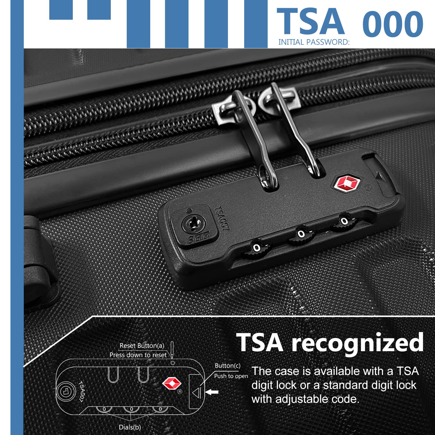 LARVENDER Luggage Sets for Women 5 Piece Hardside Expandable Suitcases with Wheels TSA Lock, Lightweight Travel Carry On Suitcase Set with Cosmetic Case, Black Brown