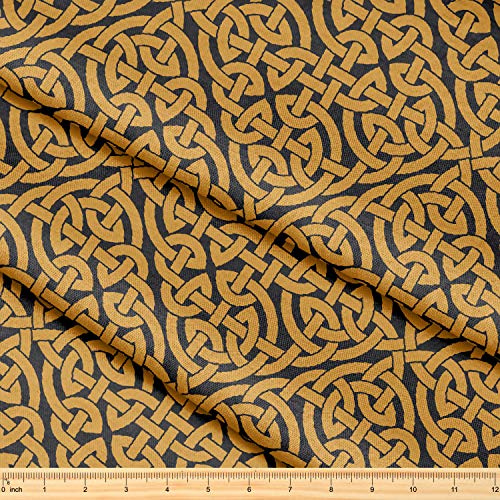 Fabric by The Yard [ 58" inches x 1 Yard ] Decorative Fabric for Sewing Quilting Apparel Crafts Home Decor Accents (Celtic Knot Infinity Pattern)