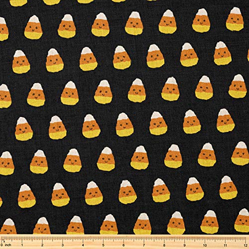 Fabric by The Yard [ 58" inches x 1 Yard ] Decorative Fabric for Sewing Quilting Apparel Crafts Home Decor Accents (Cartoon Candy Corn Pattern)