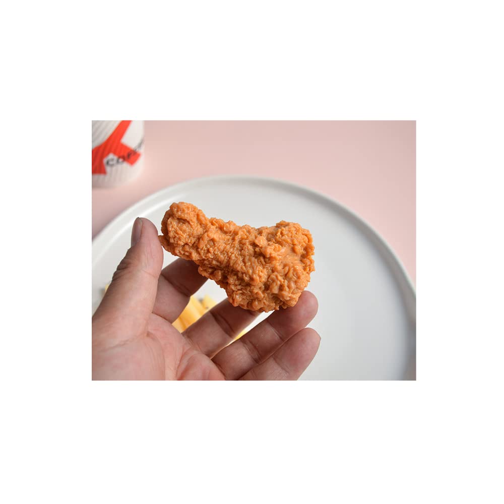 tenghong2021 Imitation Food Keychain Fried Chicken Leg Nuggets Wing Creative Keyring Fun Cute Handbag Purse Car Accessories -Chicken Leg