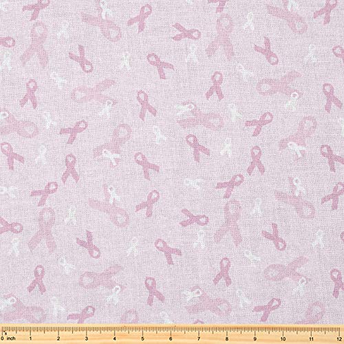 Fabric by The Yard [ 58" inches x 1 Yard ] Decorative Fabric for Sewing Quilting Apparel Crafts Home Decor Accents (Breast Cancer Awareness Pink Ribbon Pattern)