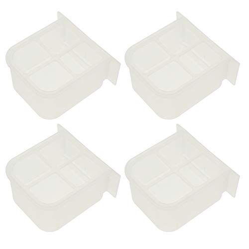 balacoo 4pcs Plastic Birdcage Bird Feeder Food Dish Cage Parakeet Food Bowl Parrot Feeders Water Bowls Cockatiel Drinking Bowls for Parrot Parakeet Cockatiel Bird