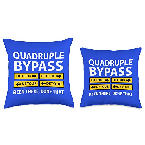 Heart Surgery Survivor Get-Well Gift for Quadruple Bypass Patient Throw Pillow, 16x16, Multicolor