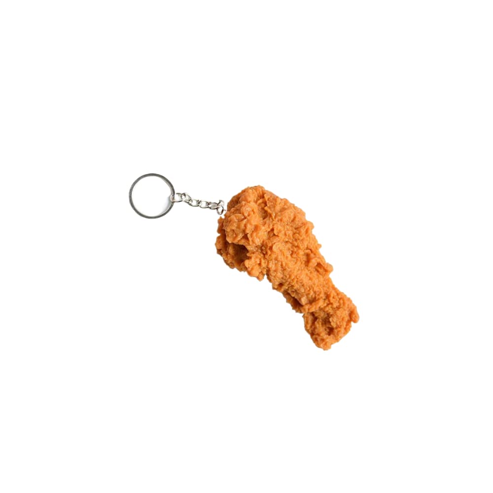 tenghong2021 Imitation Food Keychain Fried Chicken Leg Nuggets Wing Creative Keyring Fun Cute Handbag Purse Car Accessories -Chicken Leg