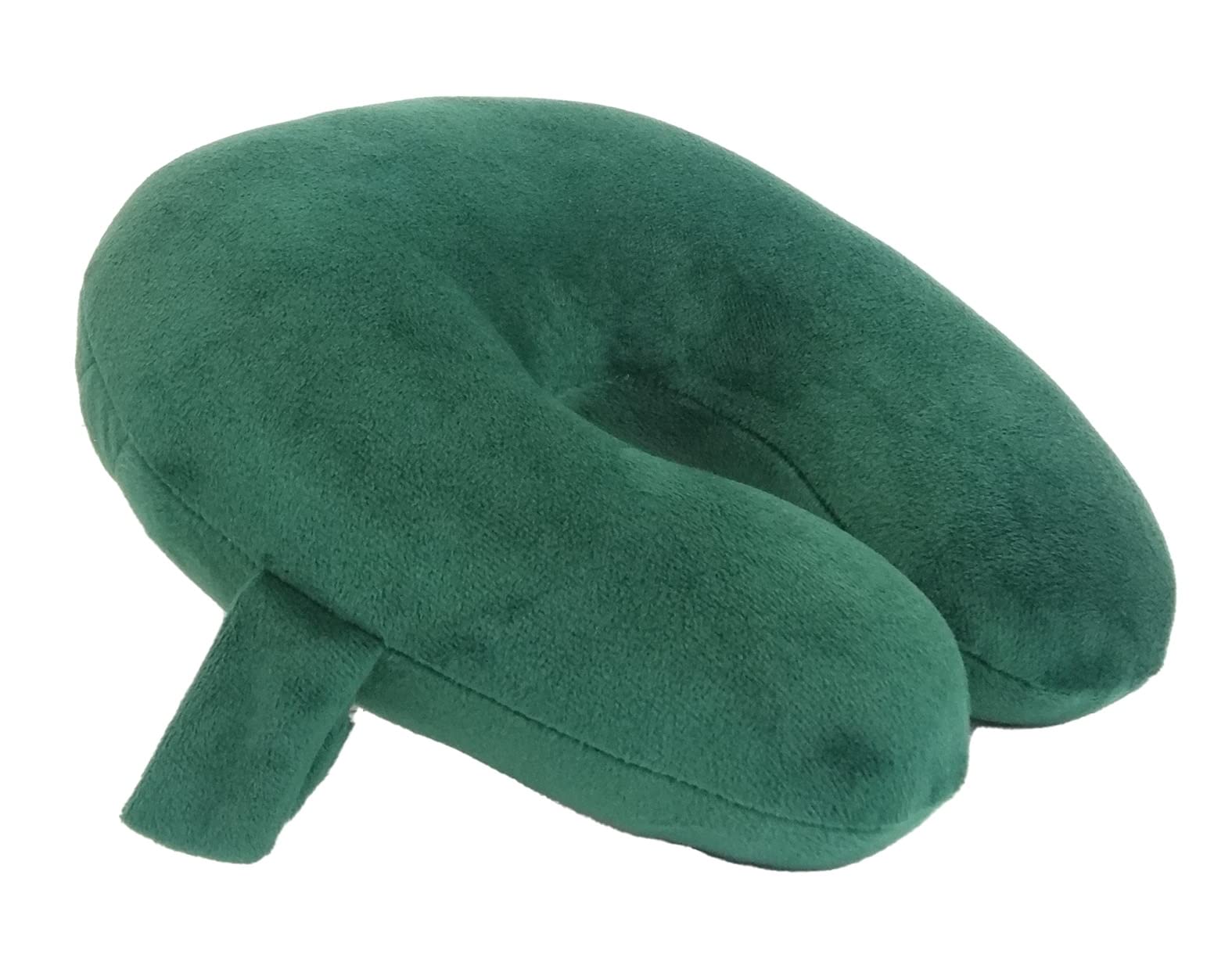 Wolf Essentials Kids Cozy Soft Microfiber Neck Pillow, Compact, Perfect for Plane or Car Travel, Hunter Green