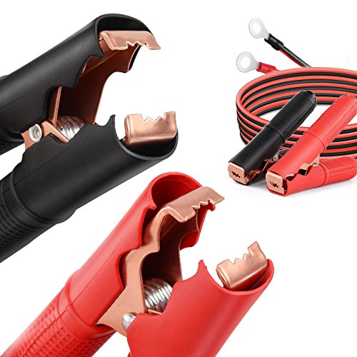 Nilight - GA-ACC-01 2 Pcs 30A Alligator Clips Booster Jumper Cable for Car Battery Charging Charger, 6 mm Copper Terminal