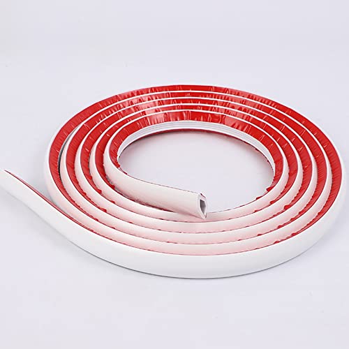 Flexible Quarter Round Molding Trim, 9.8 Ft Caulk and Trim Strips for Floors, Countertops and More, Peel and Stick Self-Adhesive, White
