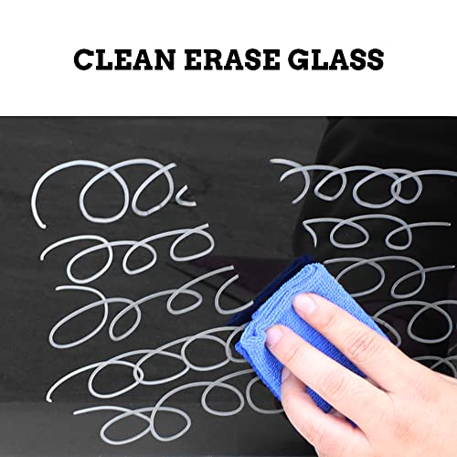 DEVELOP Magnetic Black Glass Dry Erase Board, 47.2 x 31.5 Inches, Frameless Wall Mounted Writing Glass Whiteboard with 4 Markers, 2 Magnets, 1 Eraser
