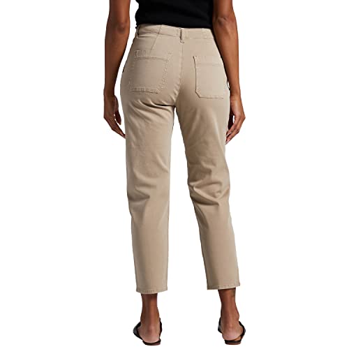 JAG Jeans Women's Utility High Rise Tapered Ankle Pants-Legacy, Taupe, 2