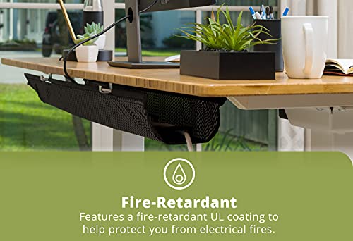 Uprite Ergo Mesh Cable Manager, Ergonomic Cord Organizer for Height Adjustable Desks (Gray)