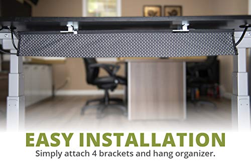 Uprite Ergo Mesh Cable Manager, Ergonomic Cord Organizer for Height Adjustable Desks (Gray)