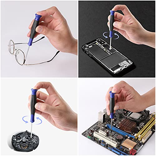 WORKPRO 10-Piece Precision Screwdriver Set with Pouch, Phillips, Slotted, Torx Star, Magnetic Screwdriver Repair Tool Kit, Non-Slip Grip, for Eyeglass, Watch, Computer, Laptop, Phone