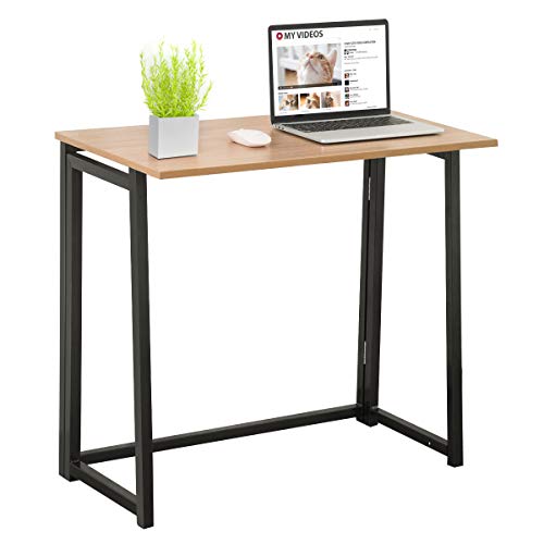 Toolsempire Home Office Folding Desk, 31.5” Foldable Computer Desks for Small Places, Compact Writing Study Tables for Home Office,No Assembly Required (Natural)