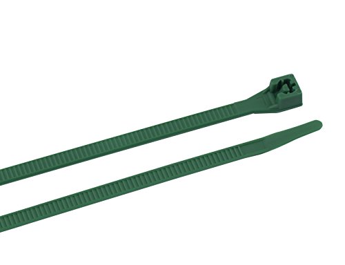 Gardner Bender 46-308G Cable Tie, 8 inch, 75 lb, Electrical Wire and Cord Management, Nylon Zip Tie, 100 Pk, Green