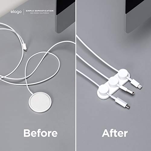 elago Magnetic Cable Management Buttons, Magnetic cable holder, Organize 3 Cables, Powerful magnets, Reusable Sticker Attaches to Surface, Desk Organization (Black)