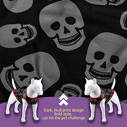 Hozz 2 Pack Dog Cute T Shirts for Small Dogs Durable Polyester Summer Clothes no Shrink Fashion Skull S