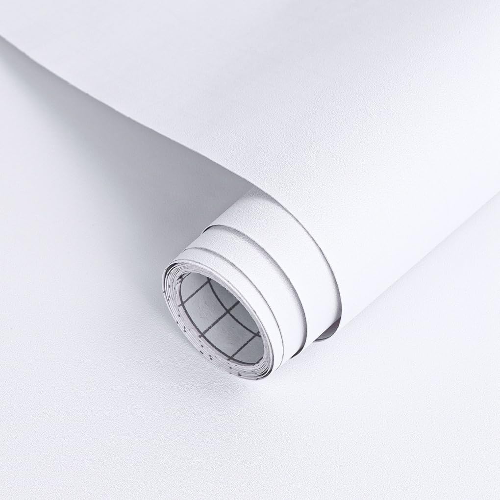 Arthome 17"x120" White Contact Paper, Peel and Stick Matte Wallpaper, Self Adhesive Decorative Vinyl Paper for Countertop, Cabinet, Table, Shelves, Furniture Renovate and Wall Covering Decoration