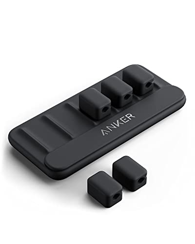 Anker Cable Management, Magnetic Cable Holder, Desktop Multipurpose Cord Keeper, 5 Clips for Lightning Cables, USB C Cables, Micro Cables, Other Wires, Sticks to Wood, Marble, Metal, Glass (Black)