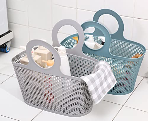 Lawei 4 Pack Shower Caddy Baskets with Handle - Bathroom Shower Tote Basket, Shower Caddy Bins Organizer for Holds Shampoo, Conditioner, Soap, Cosmetics, Beauty Products