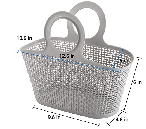 Lawei 4 Pack Shower Caddy Baskets with Handle - Bathroom Shower Tote Basket, Shower Caddy Bins Organizer for Holds Shampoo, Conditioner, Soap, Cosmetics, Beauty Products