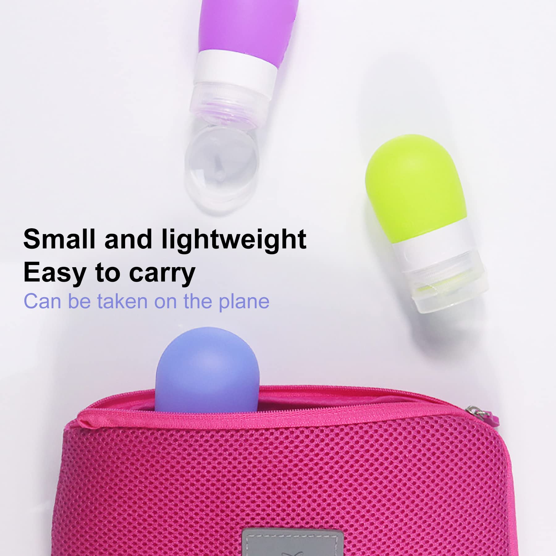 AICMEI 4-Pack Squeeze Salad Dressing Bottles, Leak Proof Food Storage Sauce Bottles Sauce Bottles, Portable Small Salad Dressing Containers,Food-grade Silicone- 4 Colors(1.3oz and 2 oz)
