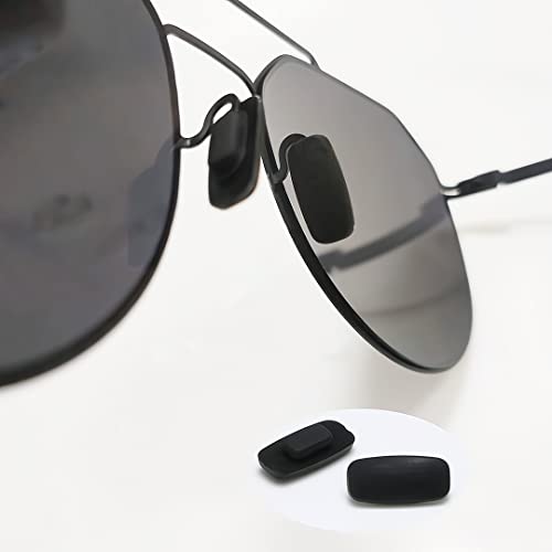 Sunglasses Nose Pads,BEHLINE 5 Pairs Soft Silicone Push-in Eyeglass Nose Piece,Comfort Nose Guards Anti-Slip Glasses Repair Kits Parts,Rectangular/Square 13mm (Black)