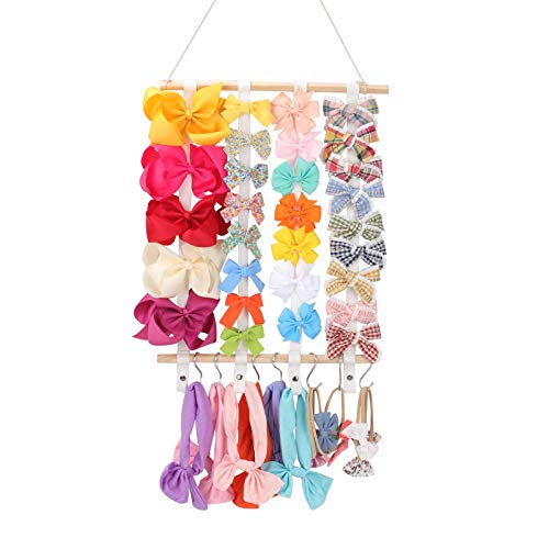 OAOLEER Hair Bow Holder Organizer for Girls,Hair Clips Headband Organizer Storage Wall Hanging Home Decor for Girls Room
