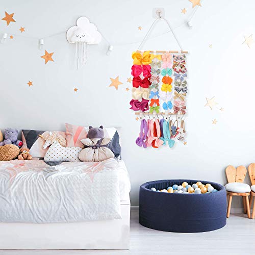 OAOLEER Hair Bow Holder Organizer for Girls,Hair Clips Headband Organizer Storage Wall Hanging Home Decor for Girls Room