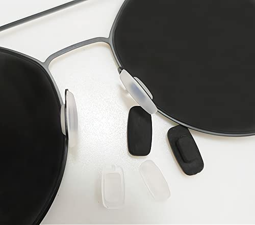 Sunglasses Nose Pads,BEHLINE 5 Pairs Soft Silicone Push-in Eyeglass Nose Piece,Comfort Nose Guards Anti-Slip Glasses Repair Kits Parts,Rectangular/Square 13mm (Black)