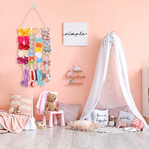 OAOLEER Hair Bow Holder Organizer for Girls,Hair Clips Headband Organizer Storage Wall Hanging Home Decor for Girls Room