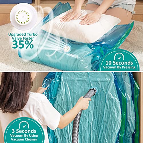 LEVERLOC Hanging Vacuum Storage Bags, Set of 4 Space Saver Bags for Clothes, Vacuum Sealed Garment Bags for Suits, Coats, Jackets, 80% Space Saving, 2 Long 2 Short