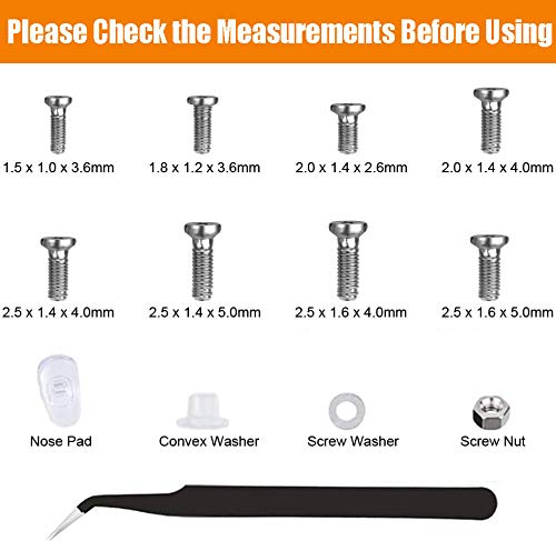 Eyeglasses Repair Kit, 1100PCS Eyeglass Screws and 6 Pcs Precision Screwdriver Set and Tweezers for Glasses, Sunglass, Jewelry, Spectacles and Watche