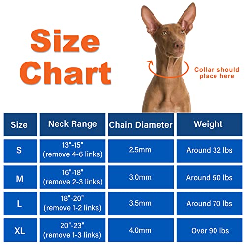 Supet Dog Prong Collar, Dog Choke Collar Adjustable Dog Pinch Collar with Quick Release Buckle/Nylon Cover for Small Medium Large Dogs