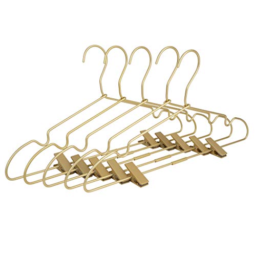 Koobay Adult 42cm Gold Matt Wire Clothes Hanger, 30PACK, Coat Suit Clips Clothes Hangers Storage Display