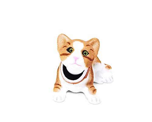 Batty Bargains Giddy Bobblehead Tabby Cat with Auto Dashboard Adhesive (Brown)