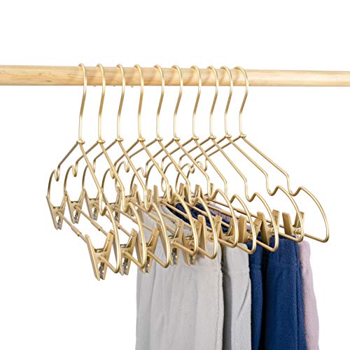 Koobay Adult 42cm Gold Matt Wire Clothes Hanger, 30PACK, Coat Suit Clips Clothes Hangers Storage Display