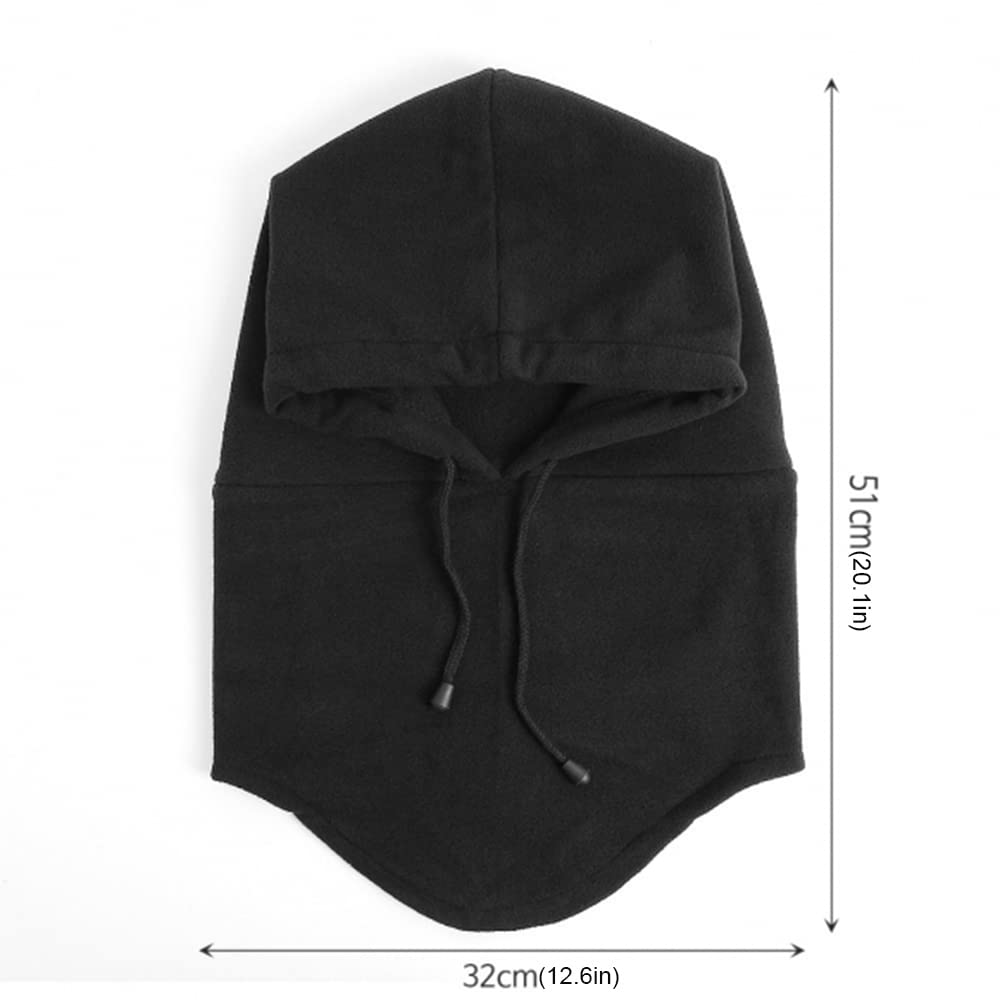 WITHMOONS Winter Hood Balaclava Fleece Face Neck Mask Neck Warmer Cold Weather Hood Black TPYC103883