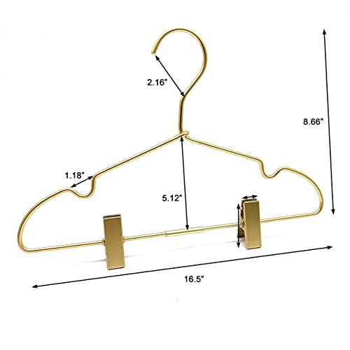 Koobay Adult 42cm Gold Matt Wire Clothes Hanger, 30PACK, Coat Suit Clips Clothes Hangers Storage Display