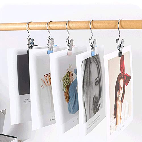 DKKO 12 PCS Rustless Clips Space-Saving Clothes Peg Laundry Hook Hanging Portable Heavy Duty Clothes Pin Bras Socks Bath Towel Underwear Home Travel Utility Hooks
