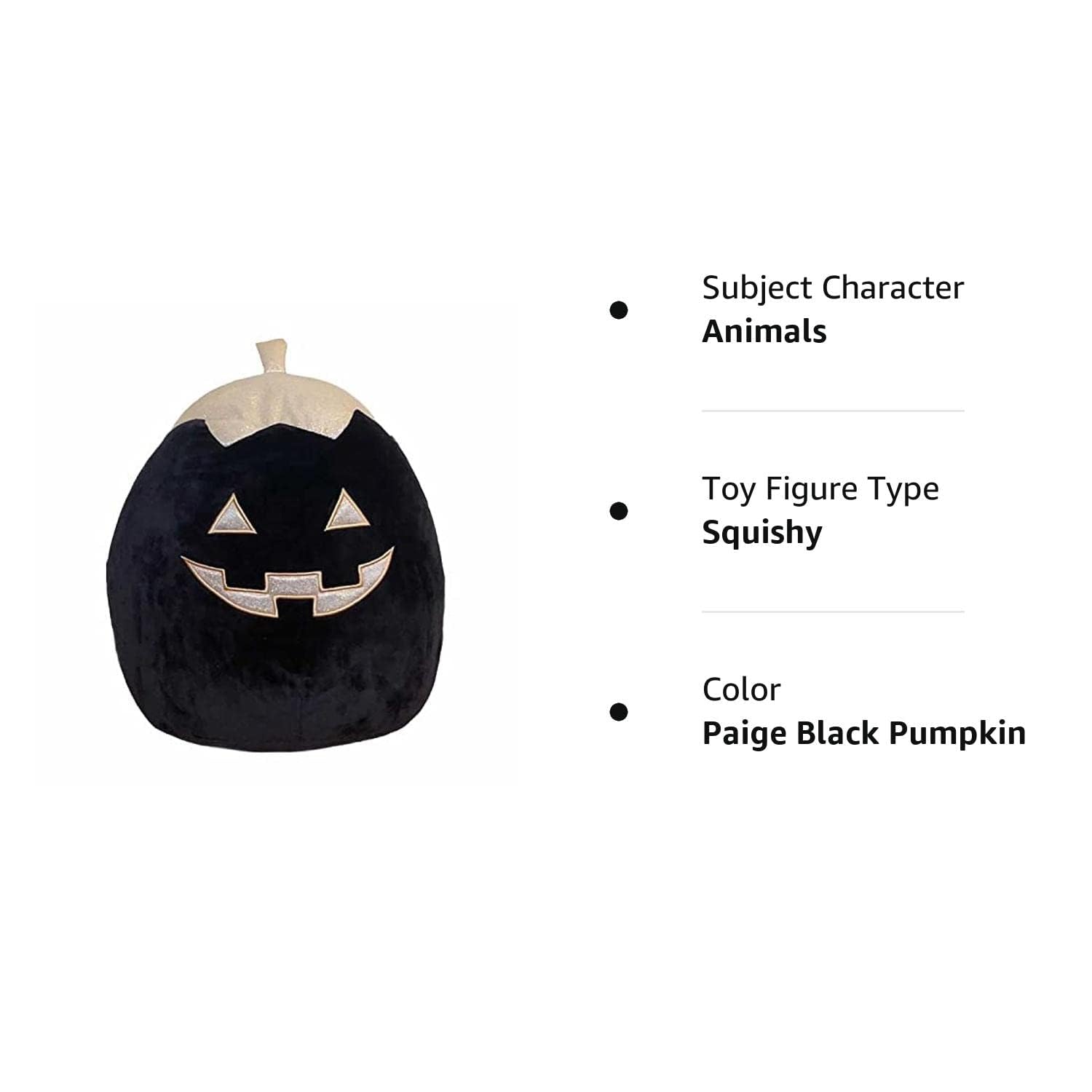 Squishmallow Official Kellytoy Halloween Squishy Soft Plush Toy Animals (Paige Black Pumpkin, 5 Inch)
