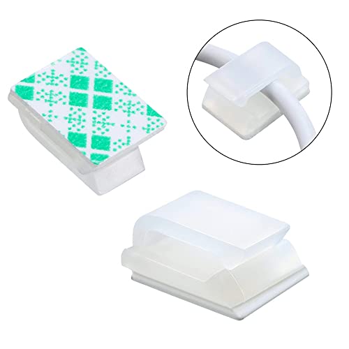 100 Pieces Adhesive Cable Clips Wire Clips Cable Management Wire Cord Holder (13 x 10 mm, White)