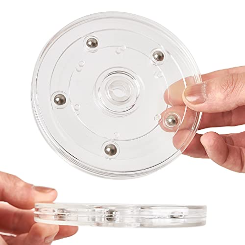 6" Lazy Susan Turntable Acrylic Ball Bearing Rotating Tray for Spice Rack Table Cake Kitchen Pantry Decorating TV Laptop Computer Monitor