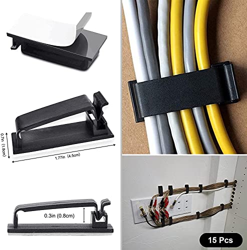 SOULWIT Cable Management Kit, 4 Wire Organizer Sleeve, 3 Cable Holder, 10+2 Cable Organization Straps, 15 Large Cord Clips, 100 Cable Ties for TV PC Computer Under Desk Office