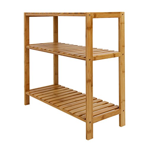 Bamboo Shelf Bathroom 3-Tier Storage Shelves Stand Rack Multifunctional Shelving for Bedroom Kitchen Living Room