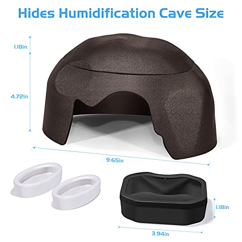 Fischuel Reptile Hides Humidification Cave Help Your Pets Shedding , A Damp Hideout with Natural Rock designto, Suitable for Bearded Dragons Lizards Leopard Gecko Spiders Turtles and Snakes(Brown)