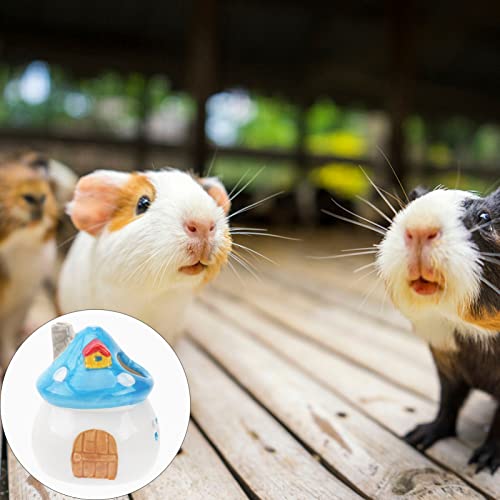 balacoo Ceramic Hamster Hideout Summer Cool Hamster Nest Mushroom Shape Pet Porcelain House for Mini Animals Guinea Pig Gerbil Ferret Syrian Hamster Chinchilla Rat