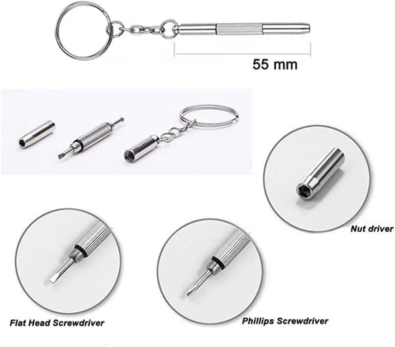 Metal Gun Color Replacement Nose Bridge Eyeglasses Repair, Glass Nose Pads, Screw and Screwdriver for Glass Reading Glasses