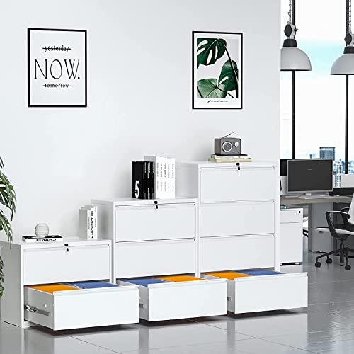 Aobabo 4 Drawer Metal Lateral File Cabinet with Lock,Steel Filing Storage Cabinet with Letter/Legal Size for Home Office,Anti-tilt Structure,Assembly Required…