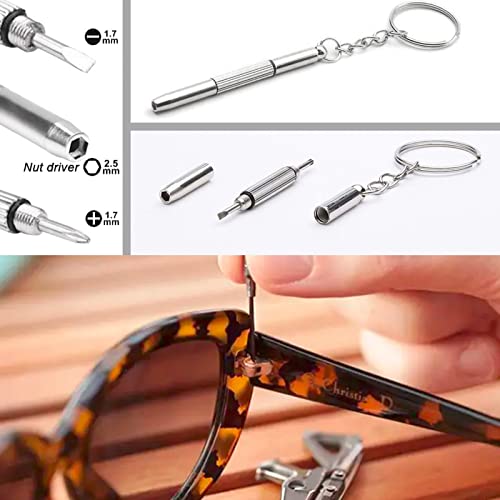 Damanse Eyeglass Repair Kit with Air Chamber Silicone Eyeglass Nose Pads,Screwdriver,Tweezer,Screws,Anti-Slip Ear Grips,Soft Foam Nose Pieces,Adjustable Glasses Strap,Sunglasses Cloth